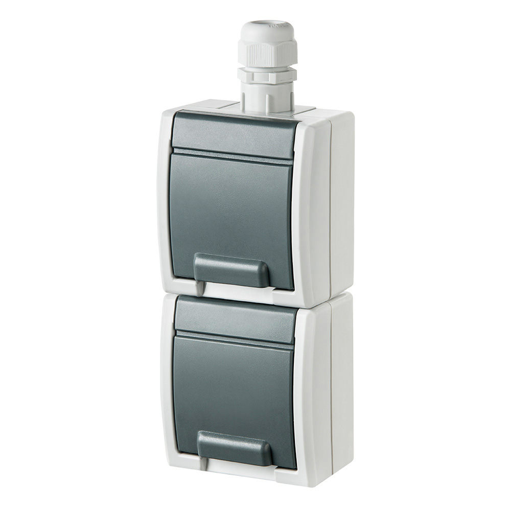 FAM ATLAS IP65 Zásuvka 2x 2P+PE, 2-násobná svislá s vývodkou M20, na ...