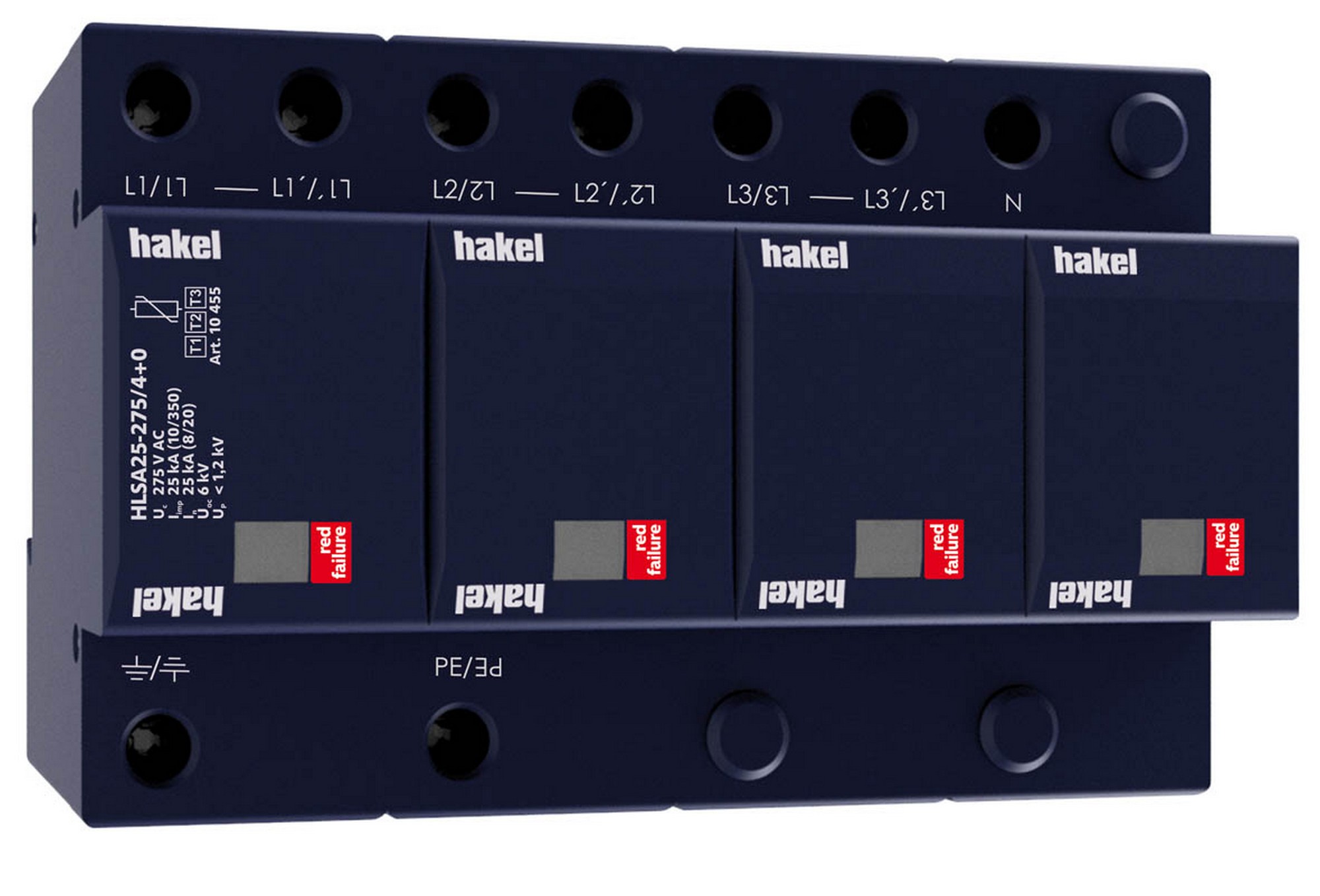 HAKEL 10455 HLSA25-275/4+0 SPD typ 1+2+3 RP 1,23kč/ks