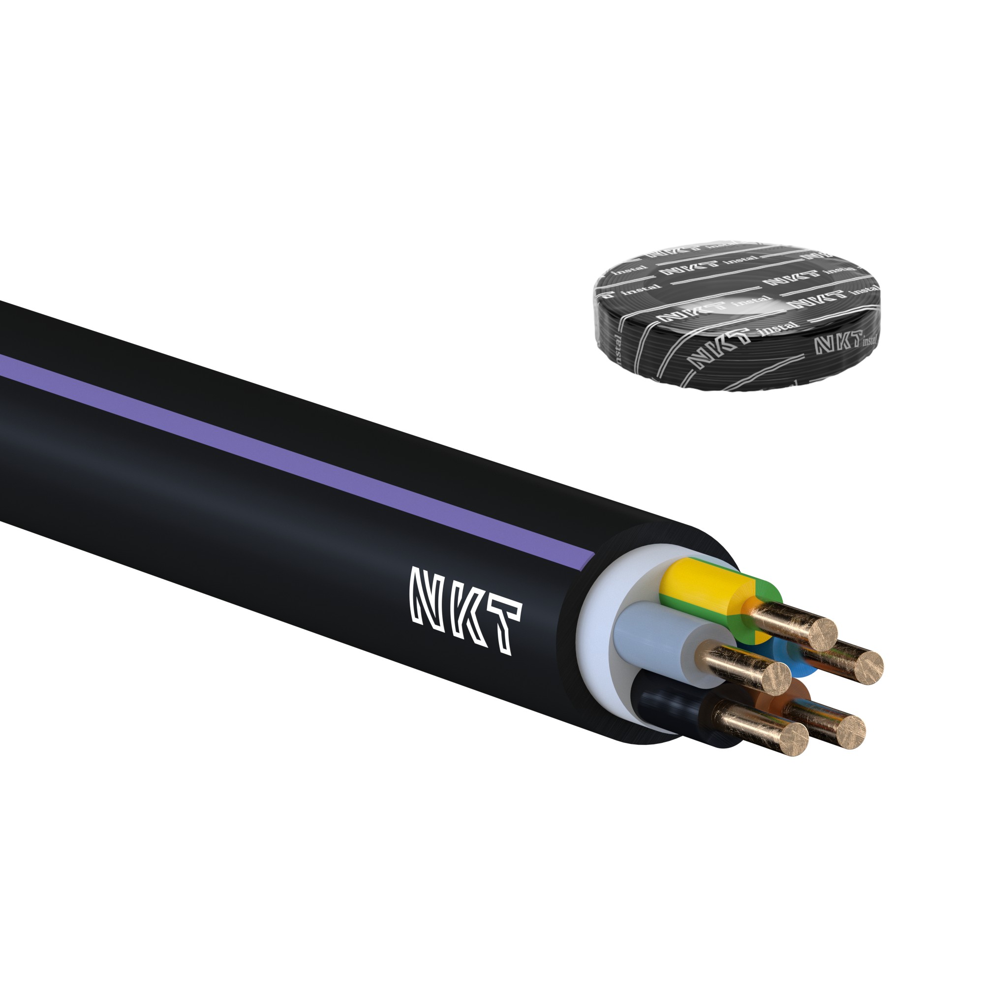 Kabel CYKY-J 5× 1,5 RE 50 m/bal.