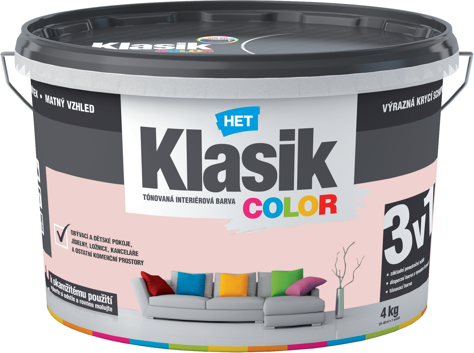Malba interiérová HET Klasik Color grepový 4 kg