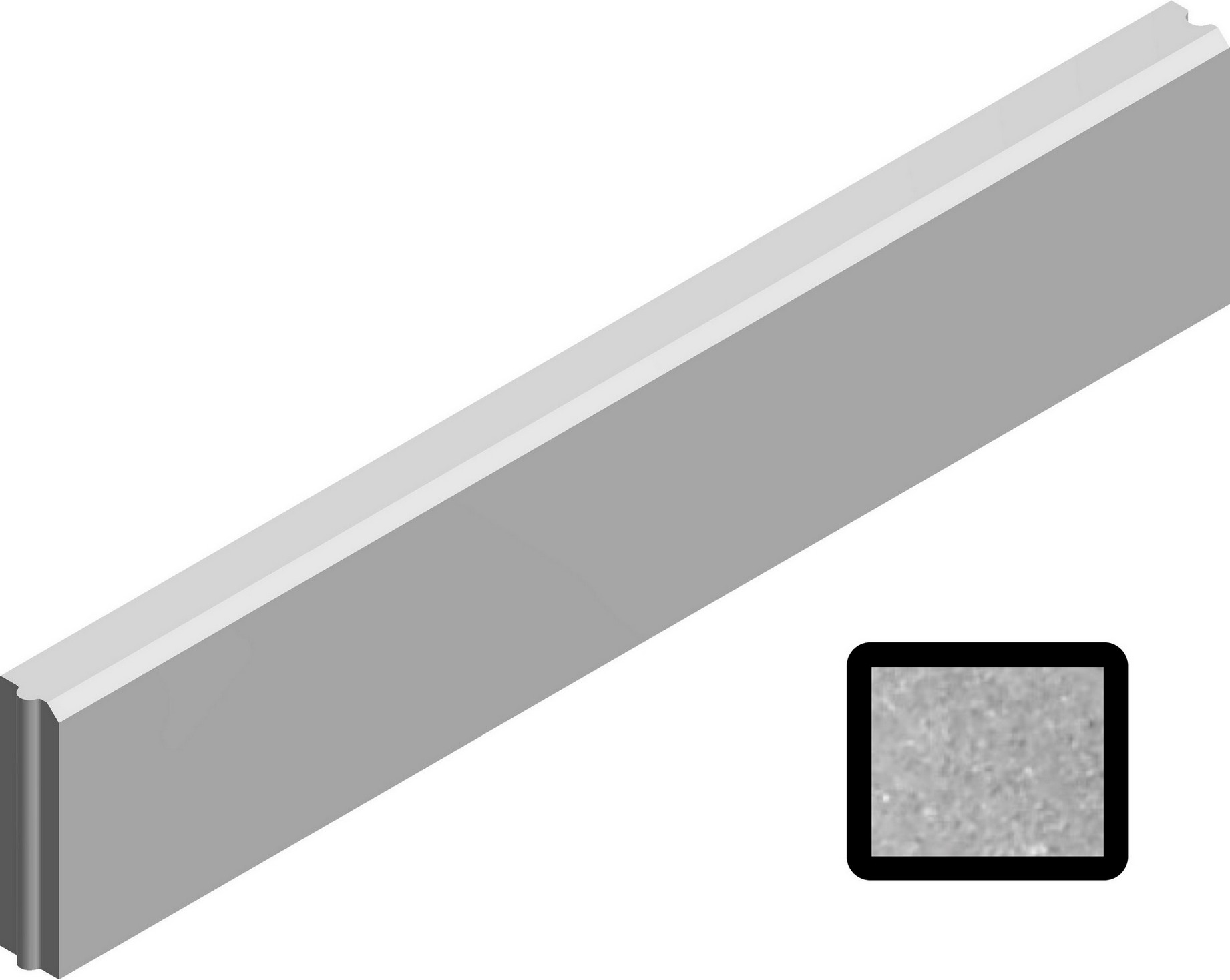 Obrubník parkový Stadreko rovný 100×20×5 cm sivý