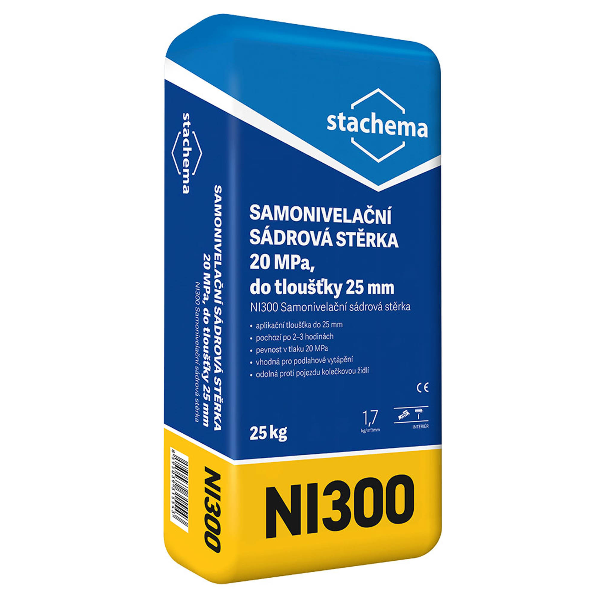 NI300 Samonivelační sádrová stěrka 25 kg