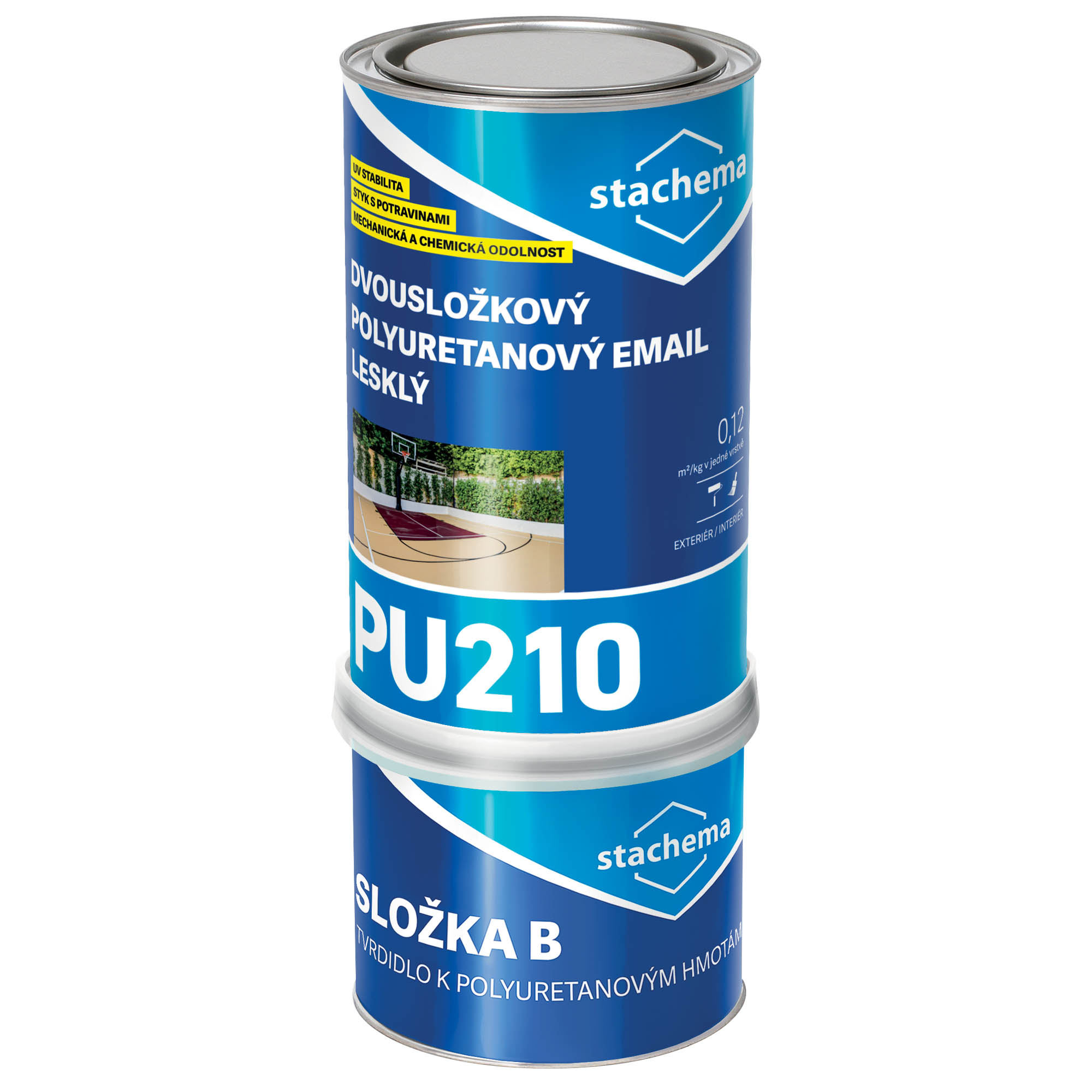 PU210 Lesklý polyuretanový vrchní email RAL 6005 (mechová zelená) 1,18 kg