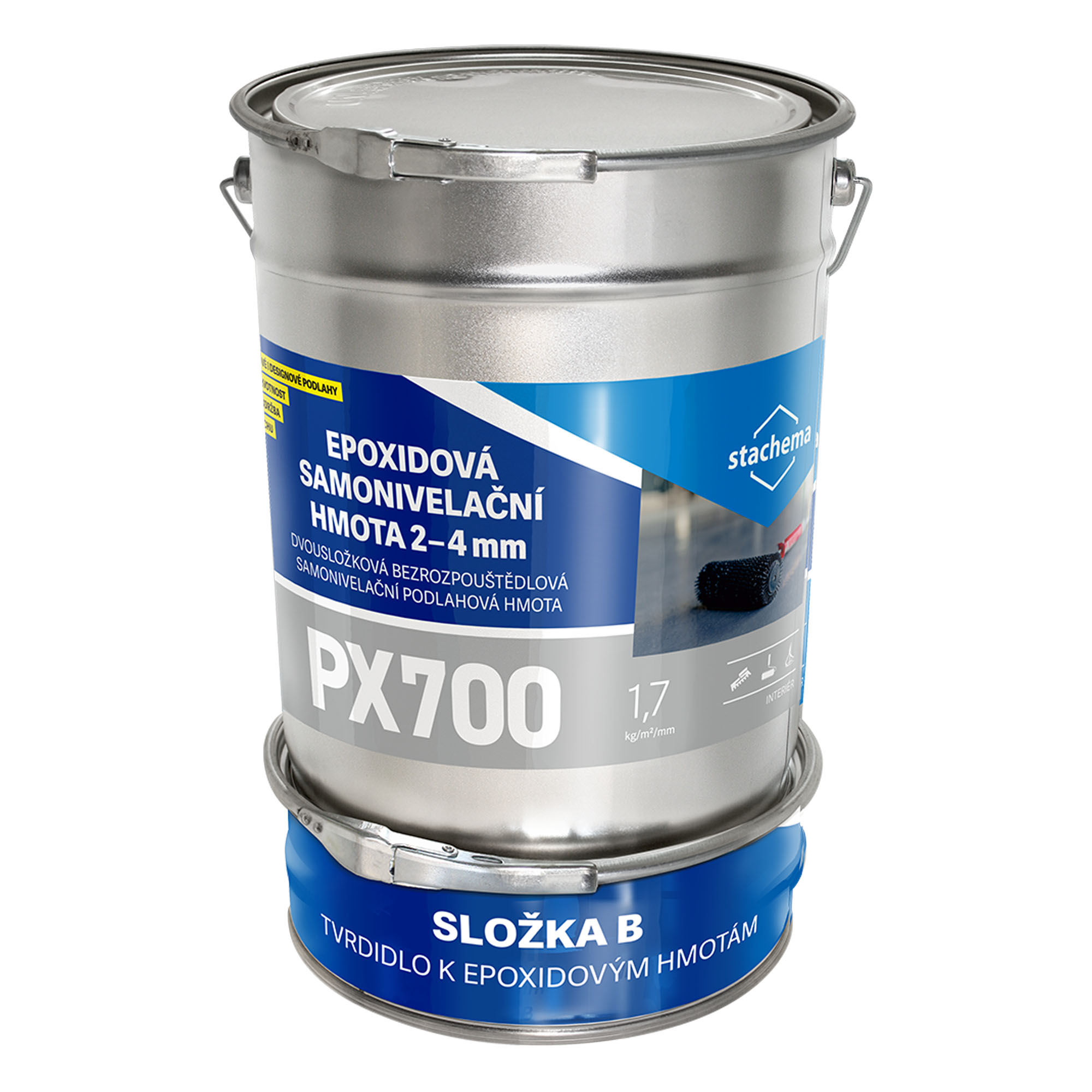 PX700 Epoxidová samonivelační hmota 2–4 mm RAL 7040 (okenní šedá) 20 kg